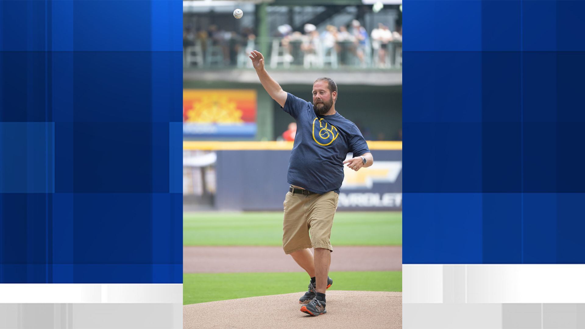 Local educator throws ceremonial first pitch at Milwaukee Brewers game ...