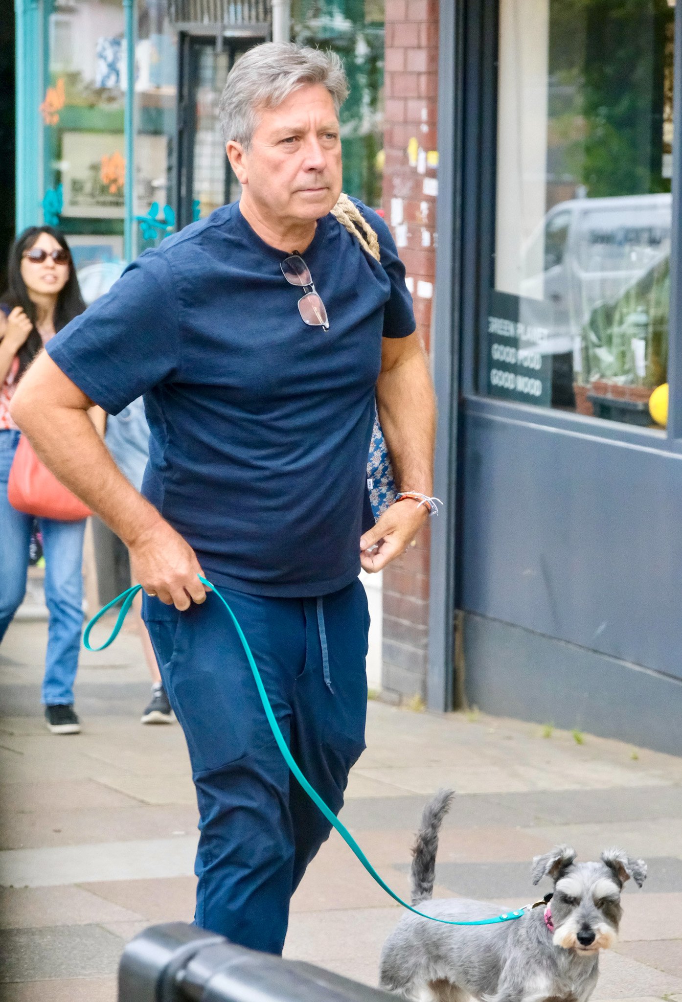 John Torode looks glum in first public outing
