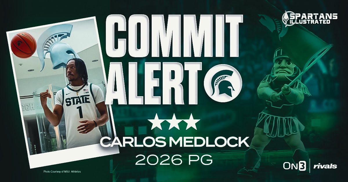 Michigan State Lands Commitment from priority 2026 PG Carlos Medlock Jr.