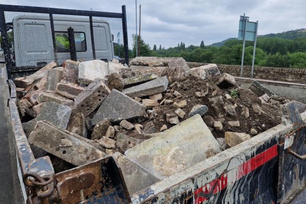 Police stop vehicle carrying rubble which could 'cause injury to road ...