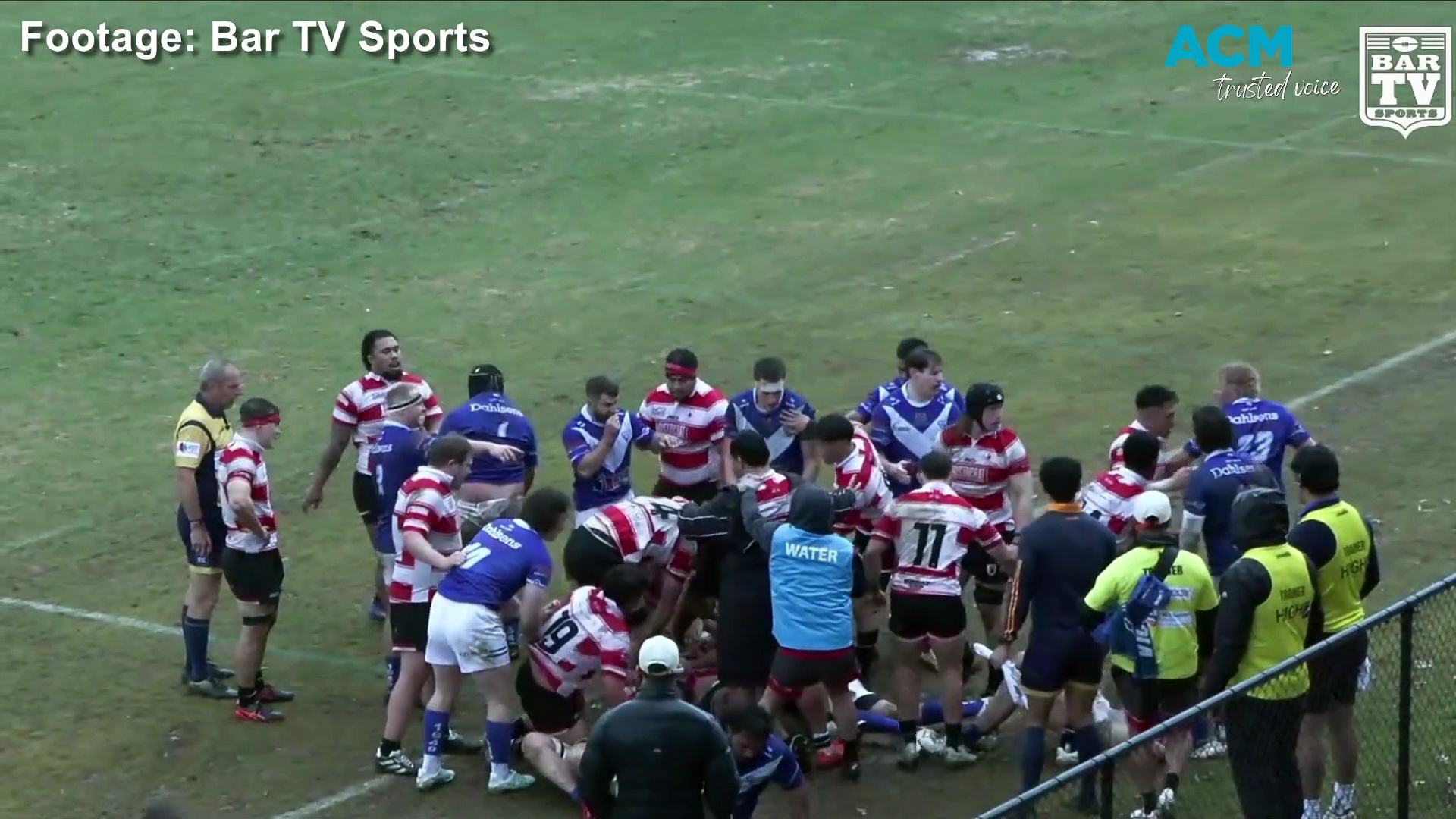 Rugby brawl spills over the sideline