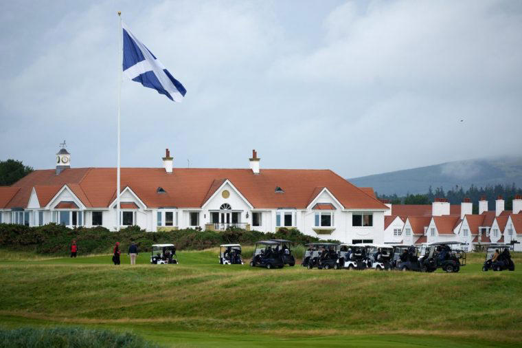Protests in Scotland as Trump begins five-day visit with game of golf
