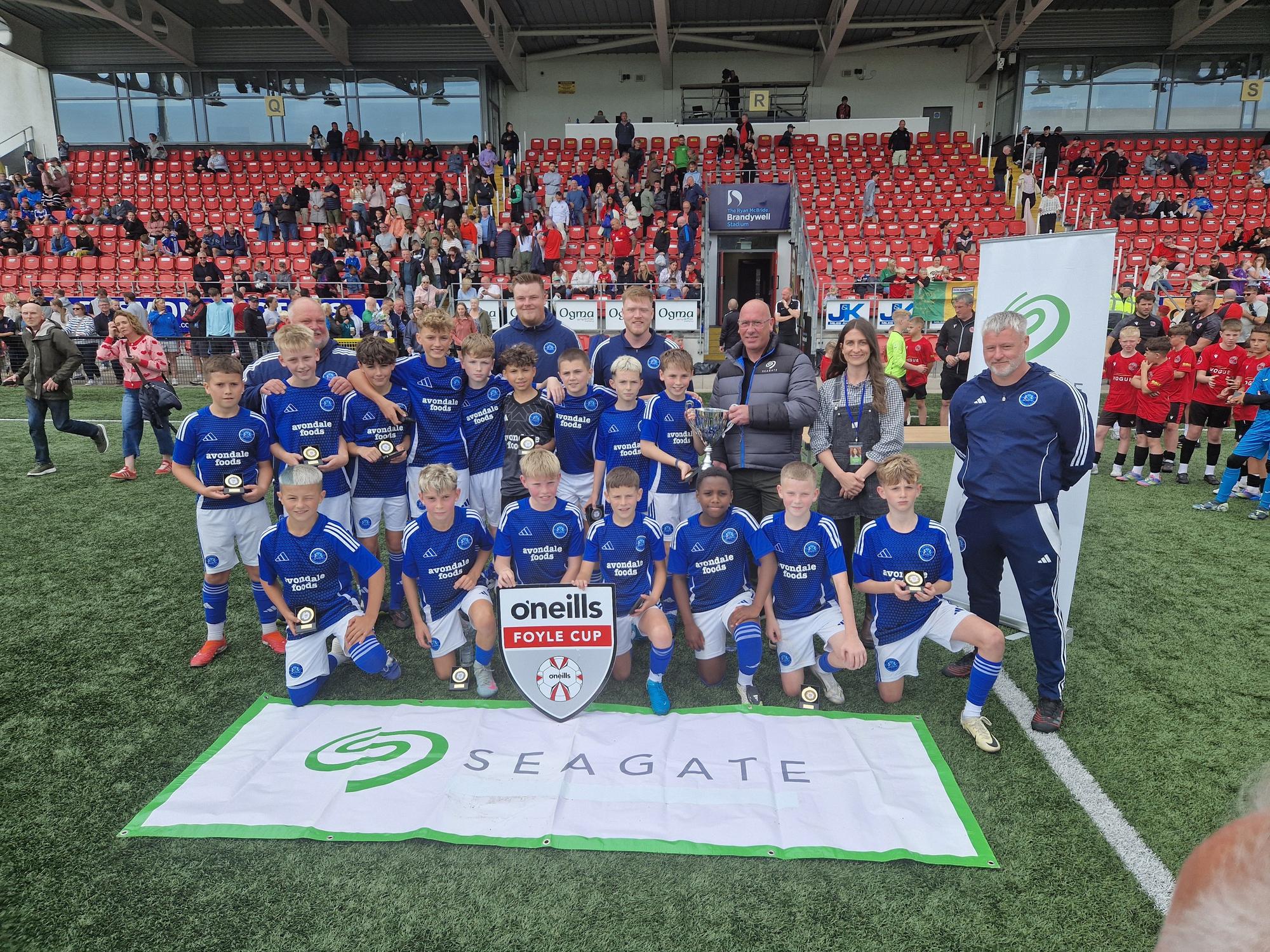 10 man Glenavon lift Foyle Cup U12 trophy after victory over Newell at ...