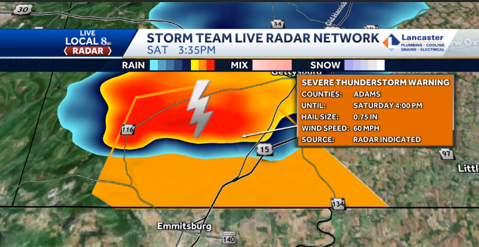 SEVERE THUNDERSTORM WARNING | Adams County