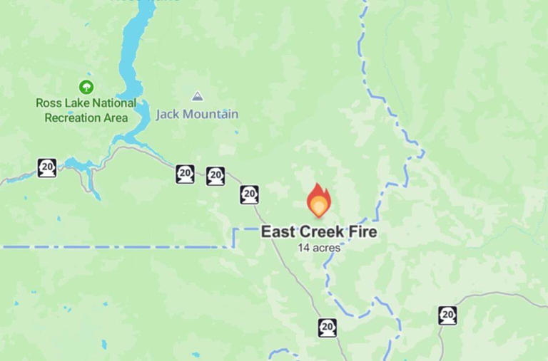 Wildfire growing slowly in southeast Whatcom County