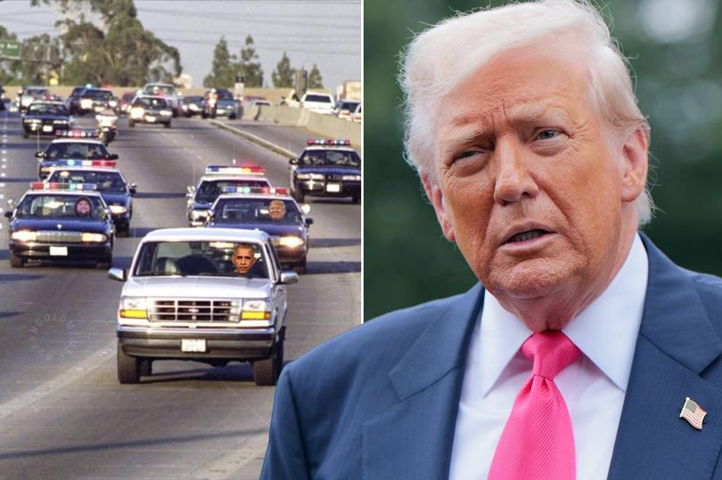 Trump posts OJ Simpson meme of him and 'fat face' JD Vance in cop cars ...