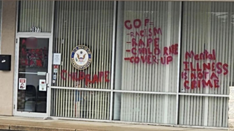 Local Congressman’s office vandalized with spray-painted messages