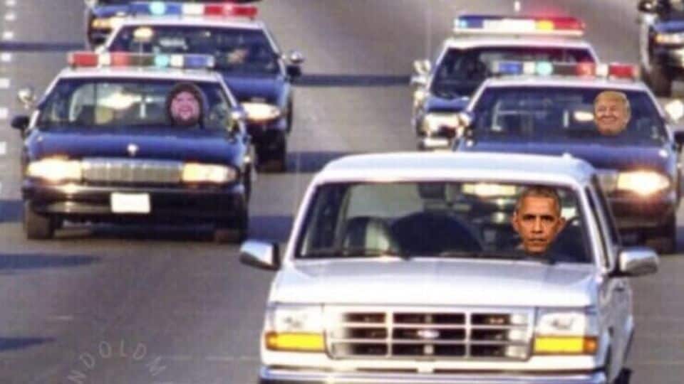 Donald Trump trolls Barack Obama with OJ Simpson meme as Russia probe ...