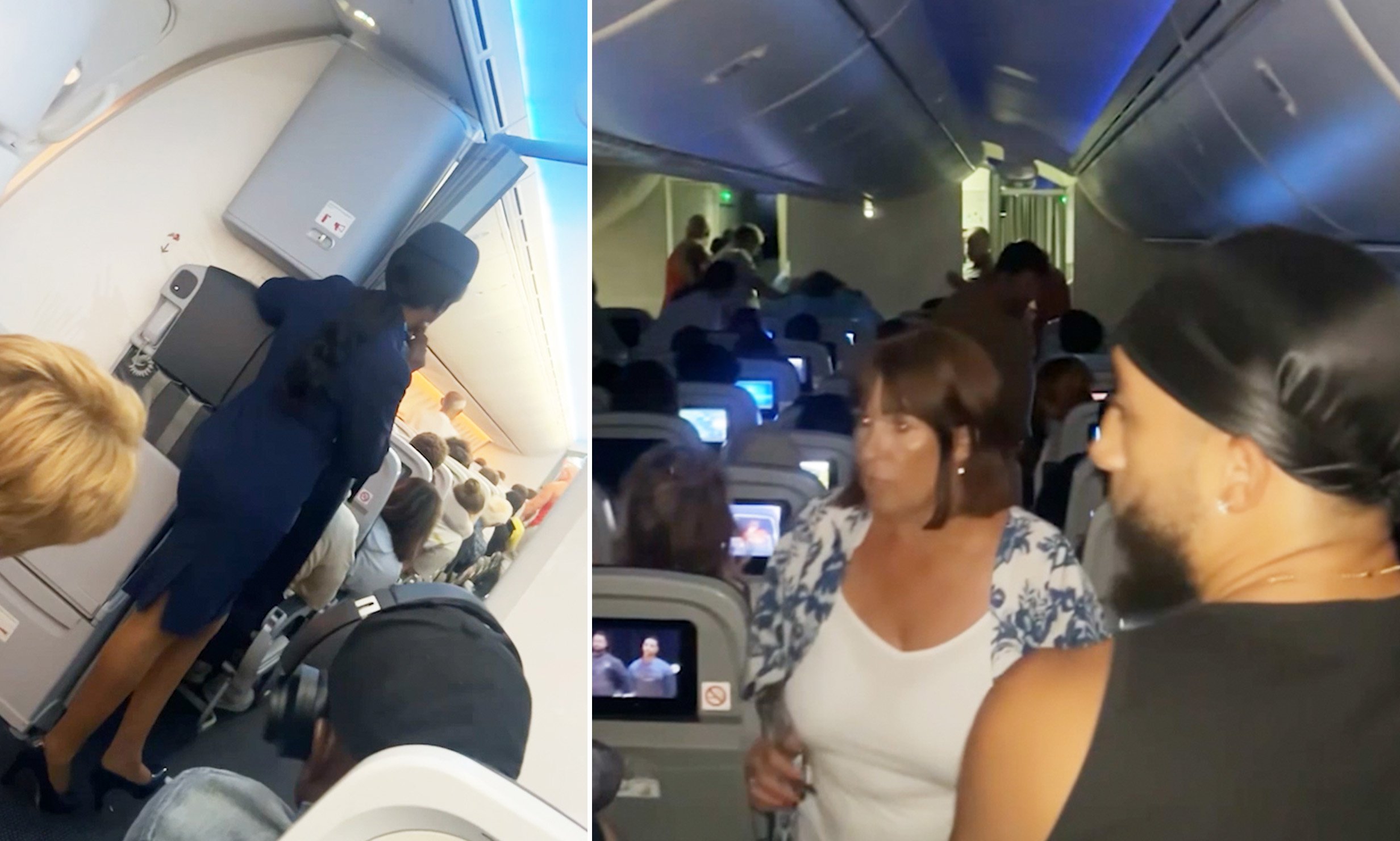 Hero passengers stop man opening plane door mid flight