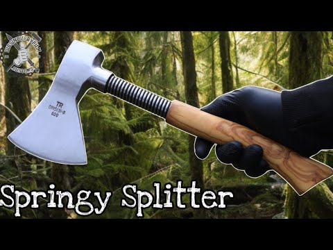 I built a spring axe for wood splitting!