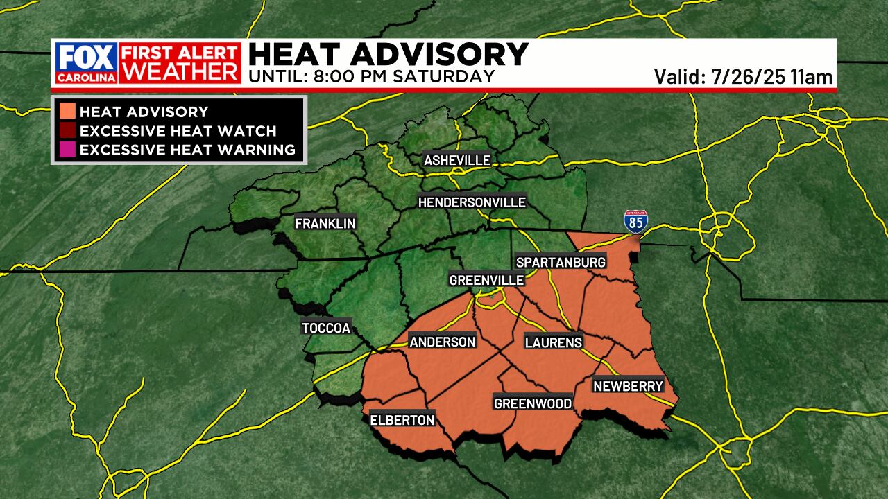 FIRST ALERT: Heat Advisory for parts of the Upstate, DANGEROUS heat ...