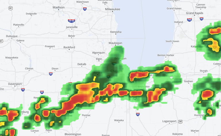 Live radar: Track rain, thunderstorms heading toward Chicago area