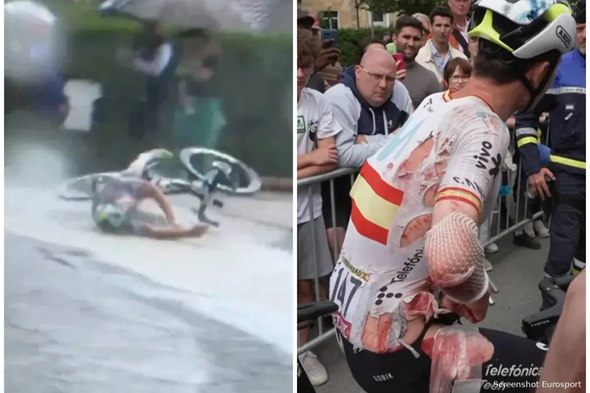 🎥 Romeo (Movistar) worst injured after nasty crash from promising ...