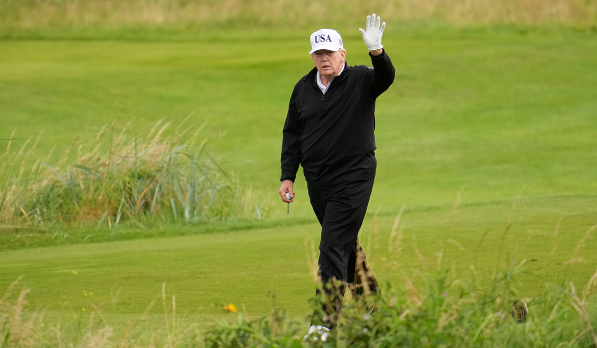Huge protests as Donald Trump tees off at Turnberry in Scotland