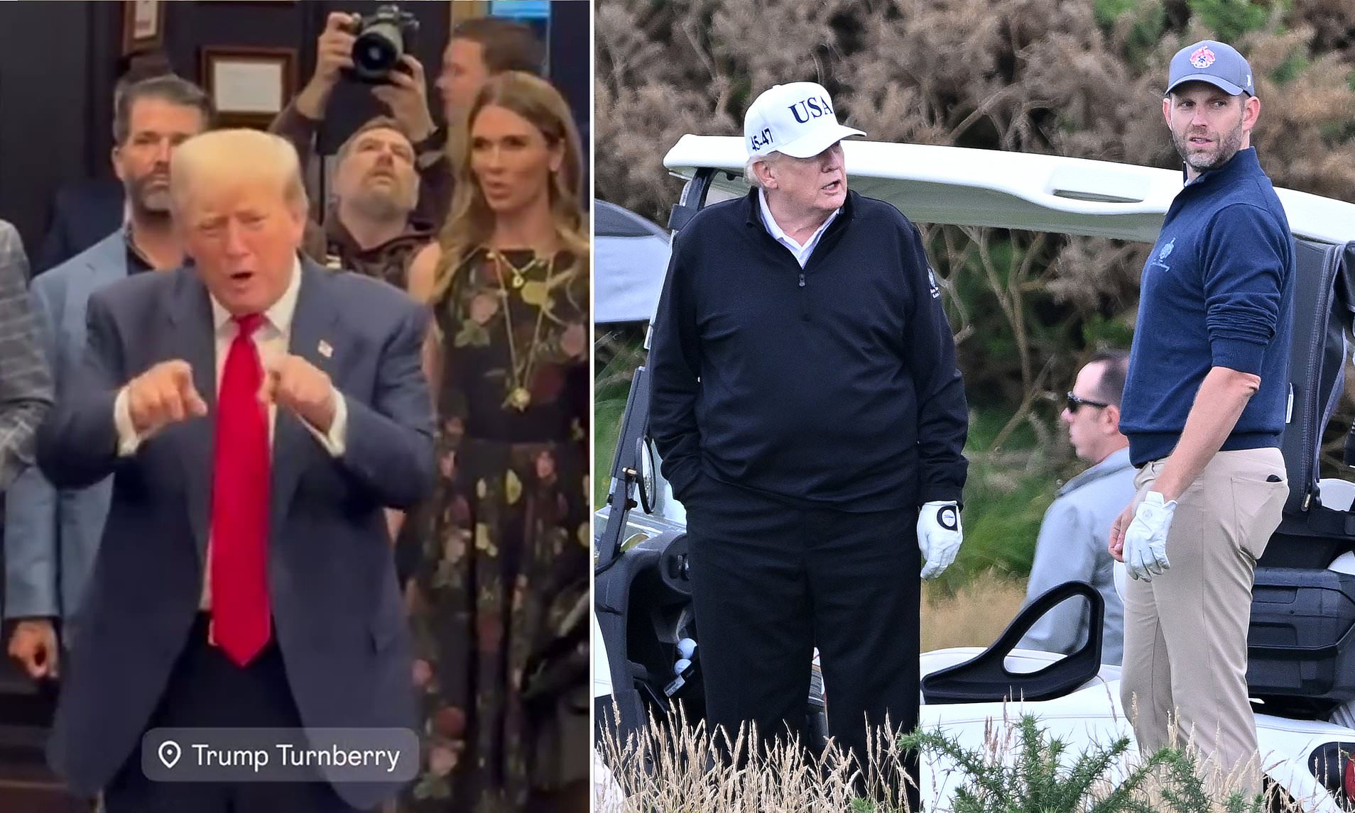 Don Jr. and Bettina join Trump at Turnberry