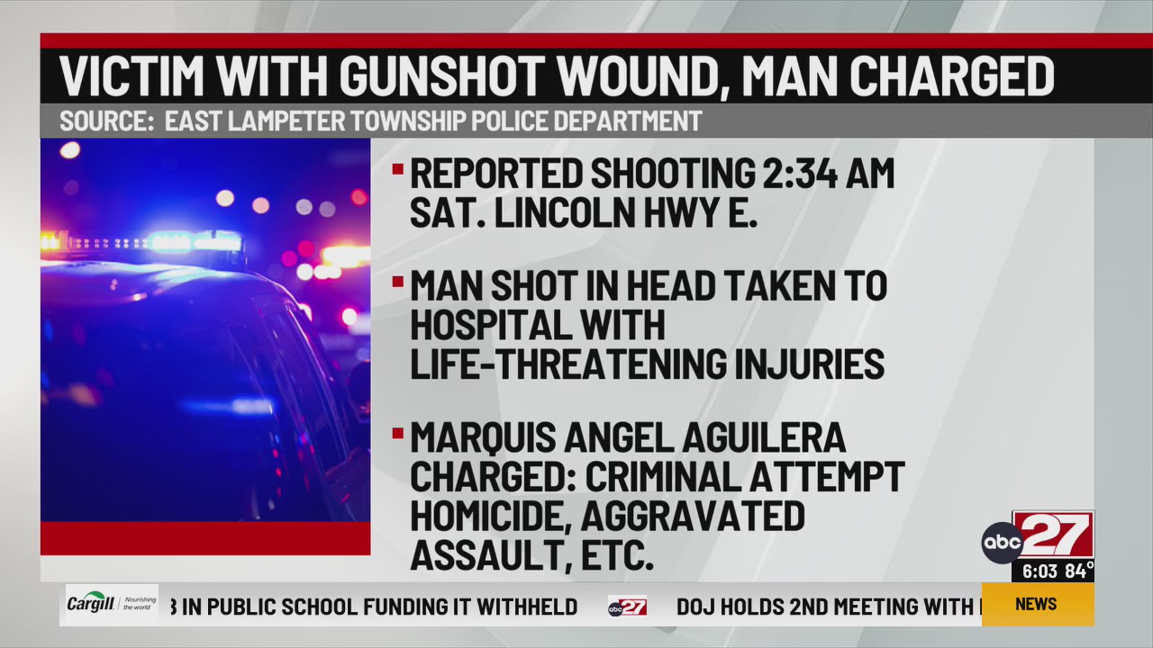 Man shot, another man charged in Lancaster County