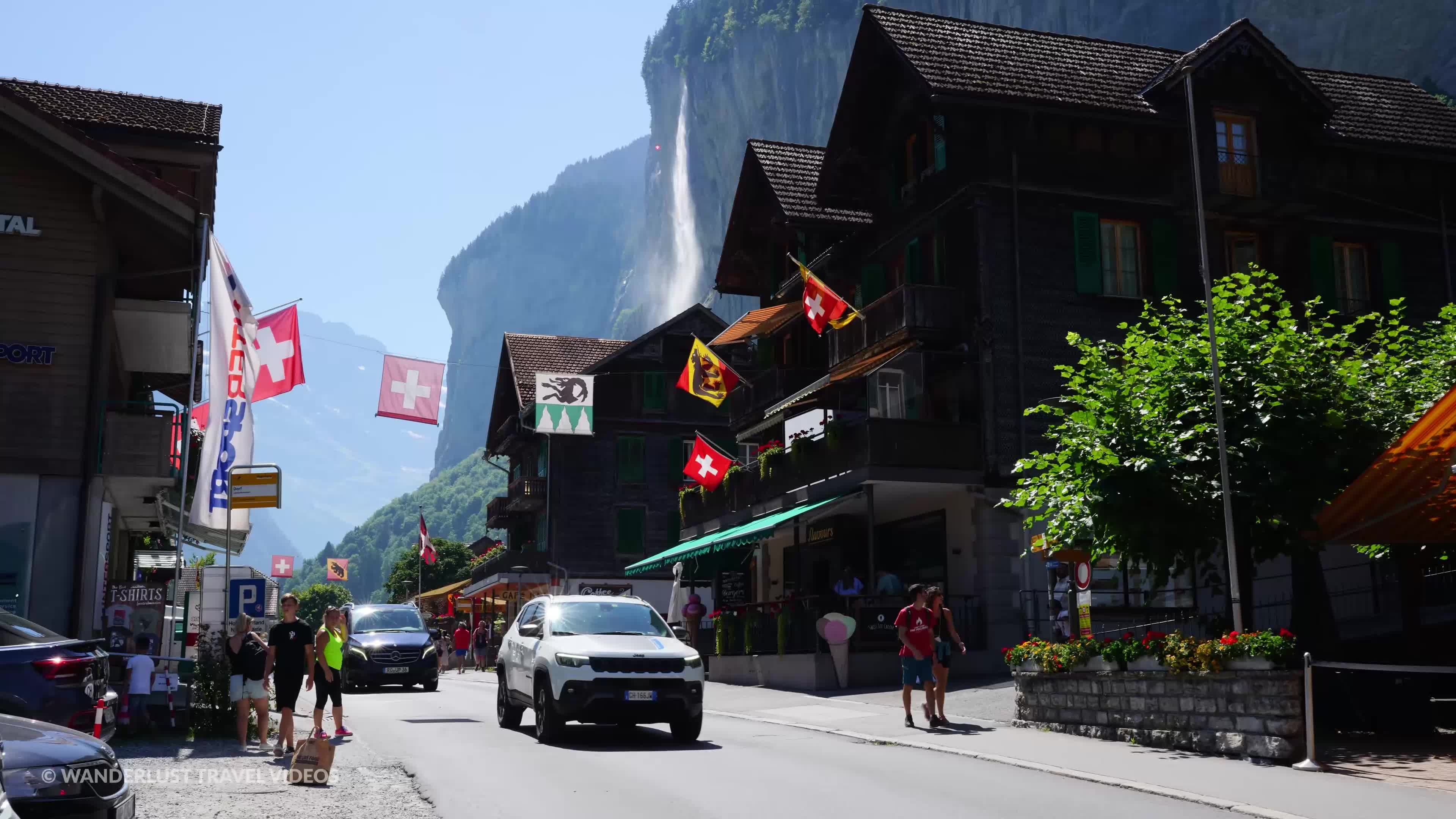 Lauterbrunnen Switzerland Village Walk (4K)