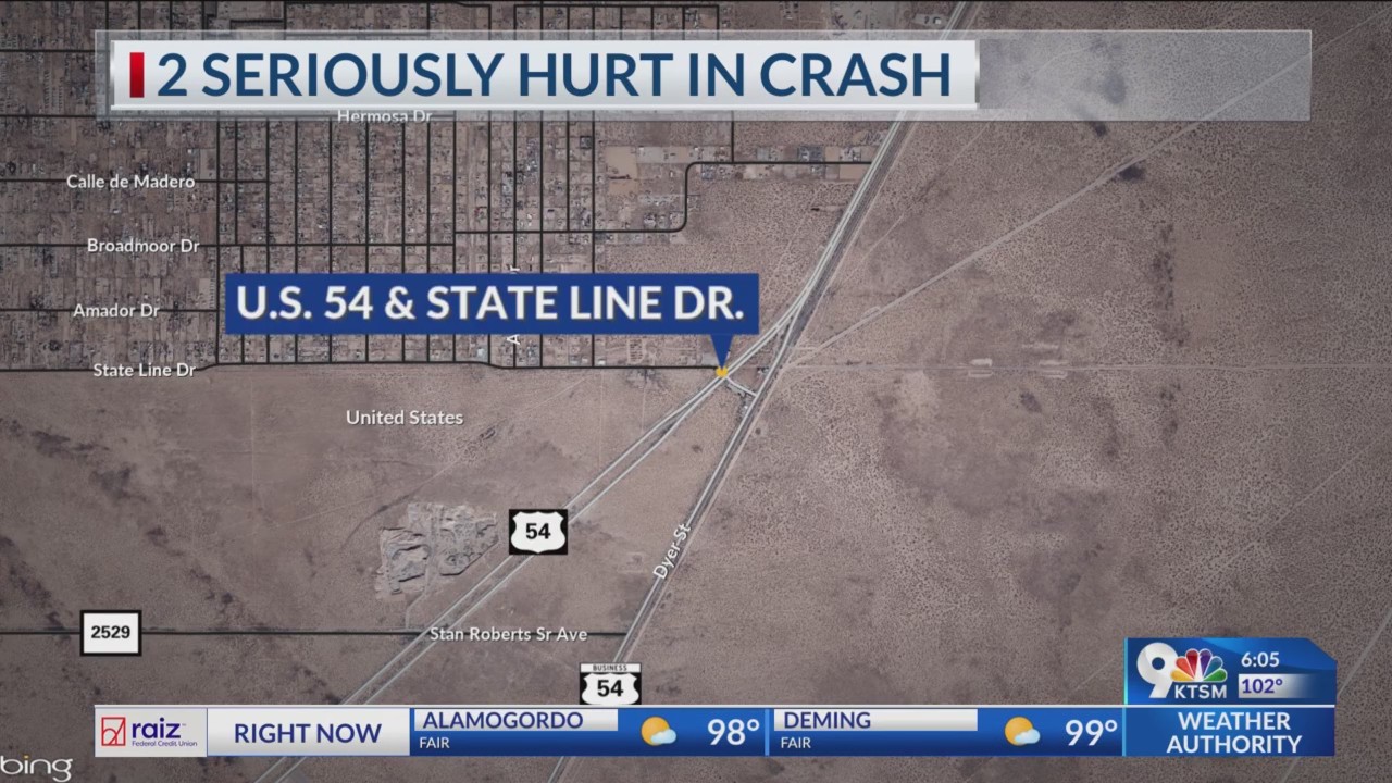 2 hurt in crash on U.S. 54 near Stateline Drive