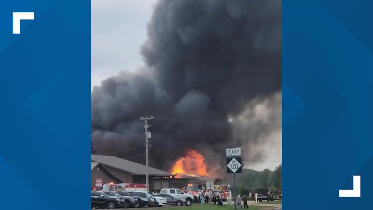 Smoke seen billowing from large business fire in Fremont