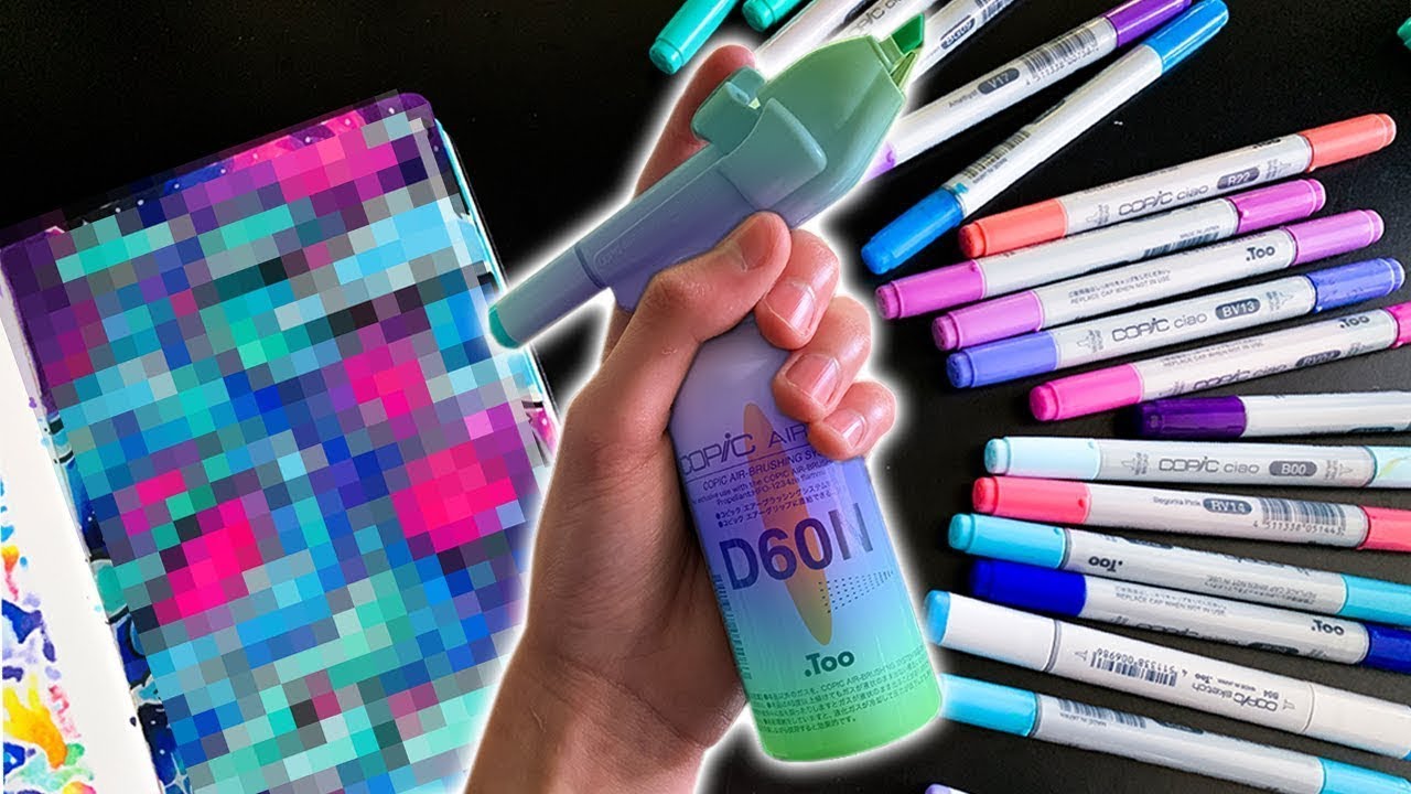 Three Marker Challenge with Airbrush Twist – Copic Air Can Art!