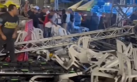 En video: escenario se desploma en pleno concierto vallenato, cantante ...