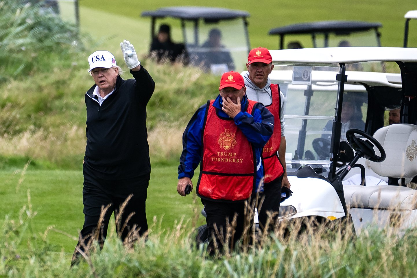 In pictures: President Trump plays golf at his Turnberry course in Scotland