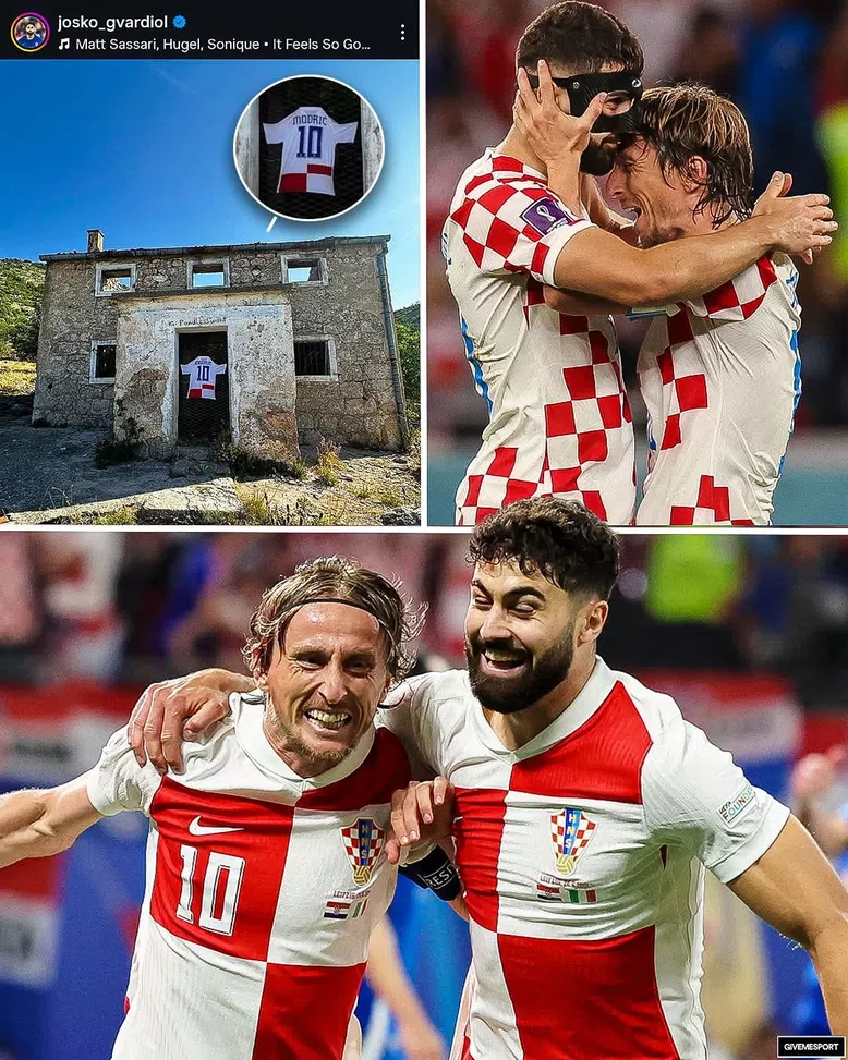 Gvardiol visita la casa d’infanzia di Modric bombardata e lascia la ...