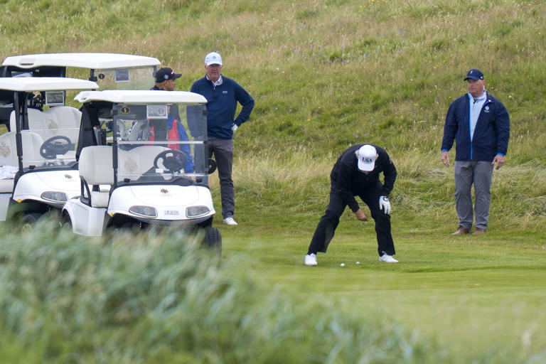 In pictures: President Trump plays golf at his Turnberry course in Scotland
