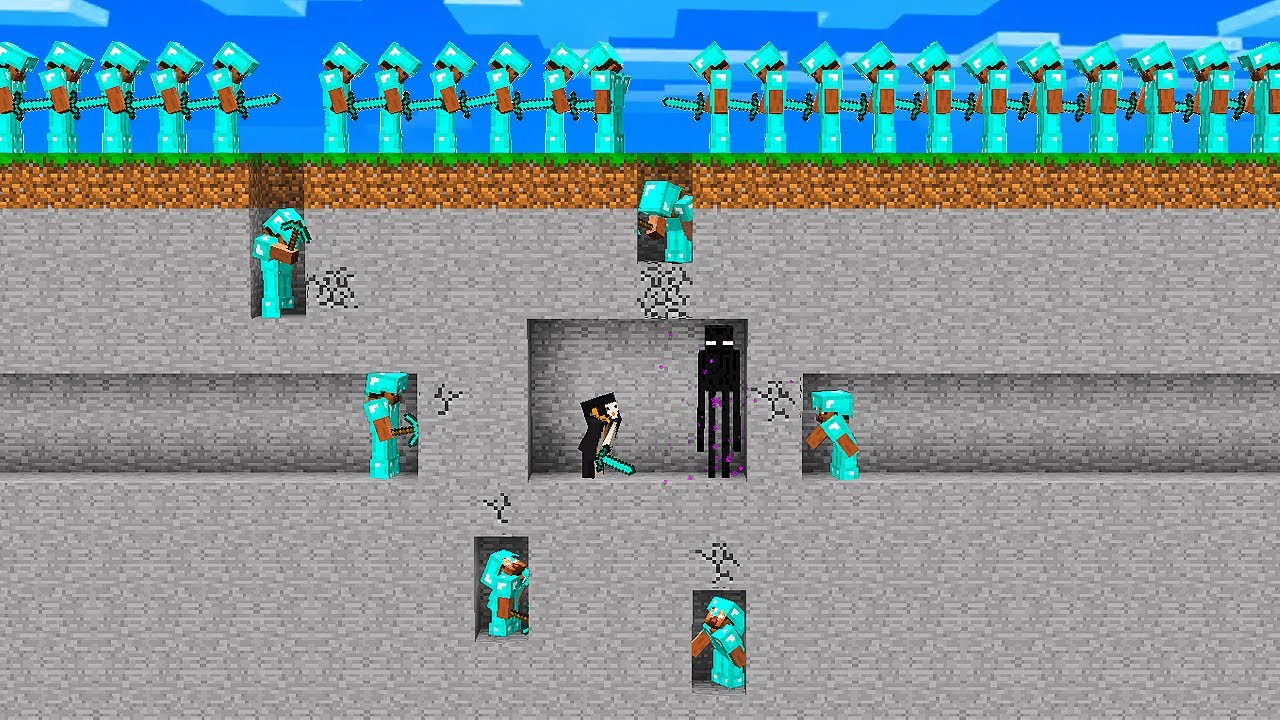 Inside the Minecraft Speedrunner vs. 40 Hunters Epic Battle