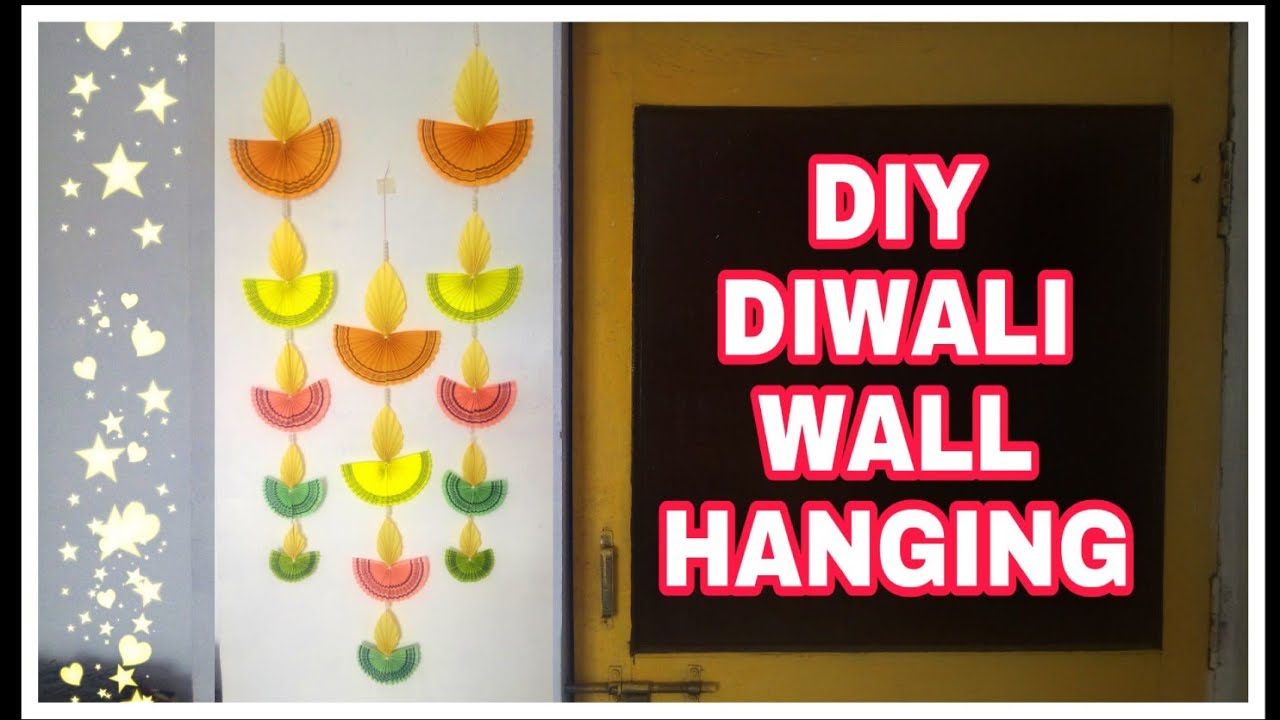 Diwali Wall Decoration Idea with Paper - Diwali Decoration Craft Ideas