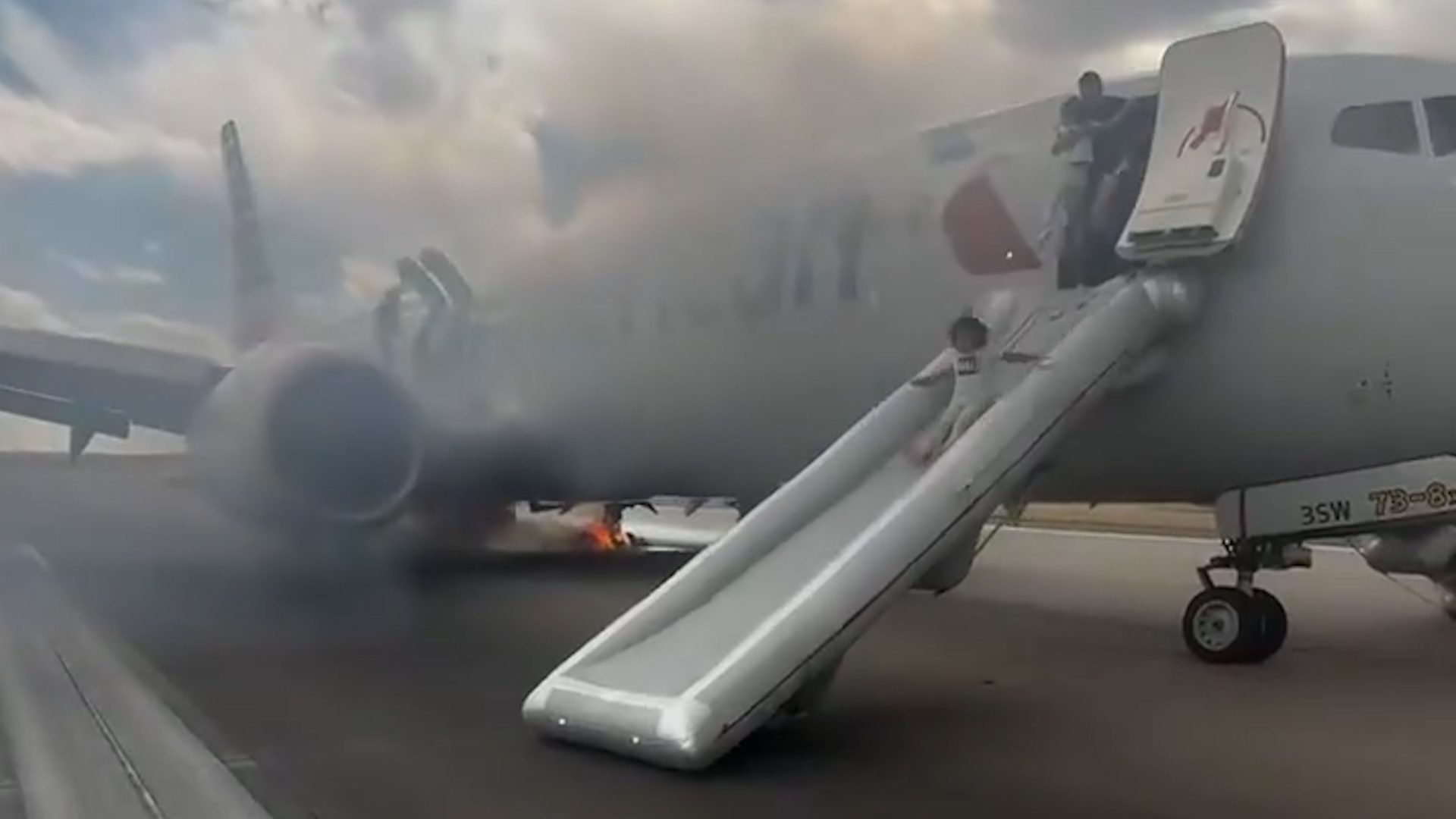 Dramatic Scene: Real-Life Passenger Evacuation After Plane Catches Fire