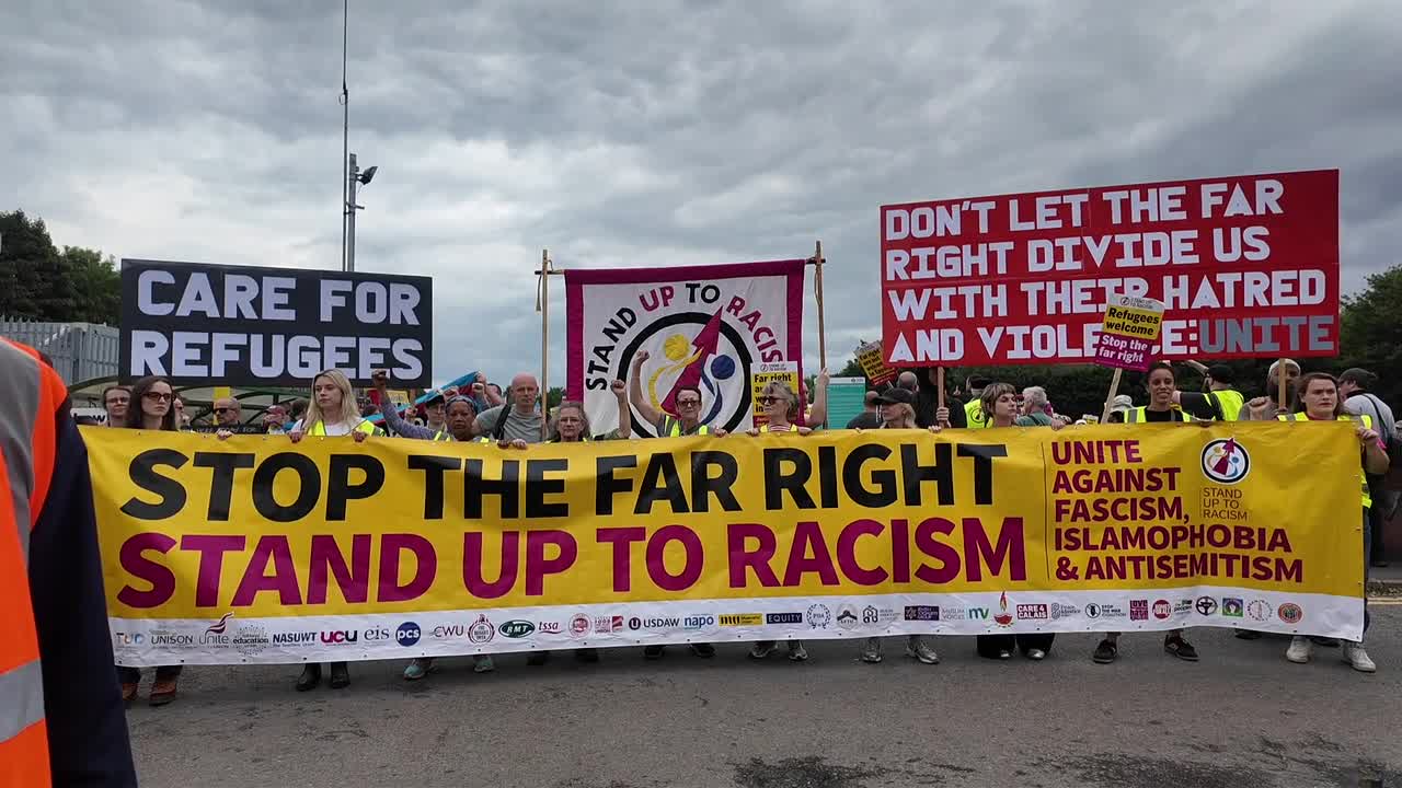 The Stand Up For Racism protest in Epping which saw a group of about ...
