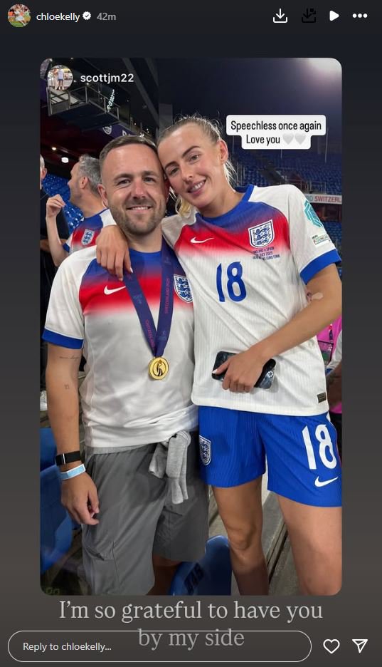 Chloe Kelly's husband joins tributes after Euros win