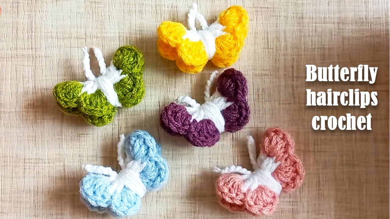How to Crochet a Hairclips | Butterfly Hairclips Crochet Tutorial