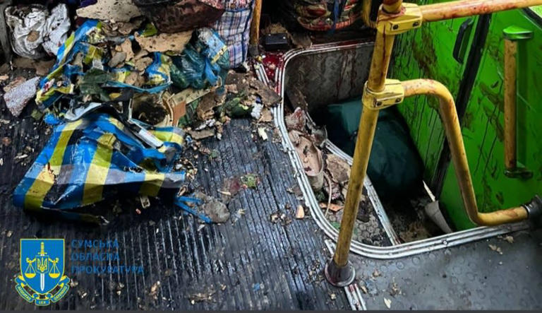 Russian attack on Ukraine's Sumy bus leaves 19 injured — photos expose ...