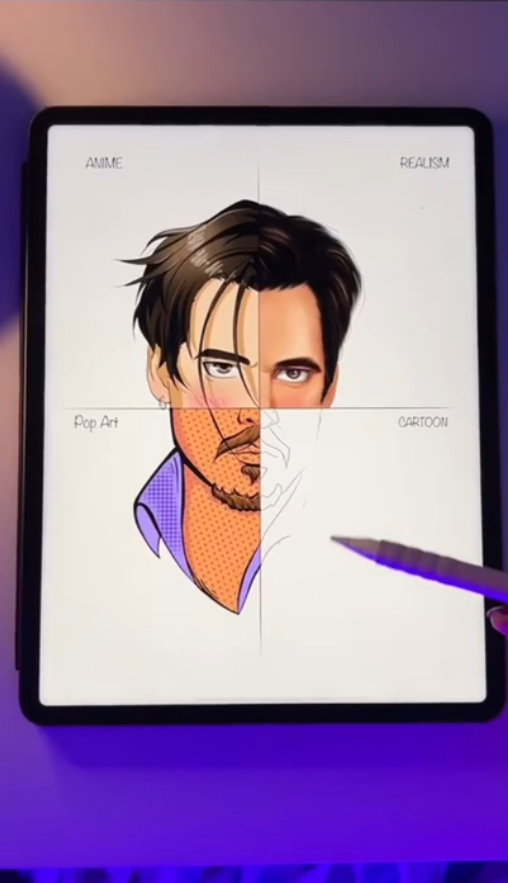 Drawing Johnny Depp in Four Different Art Styles