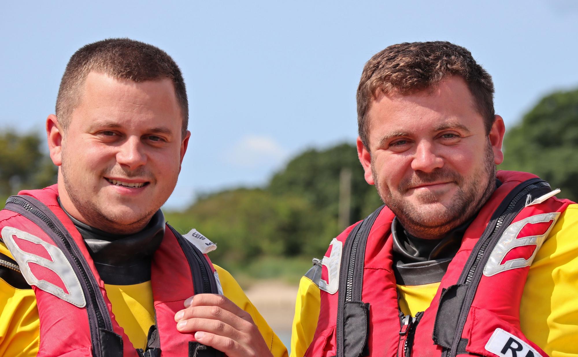 First shout together for Littlehampton RNLI brothers Mark and James