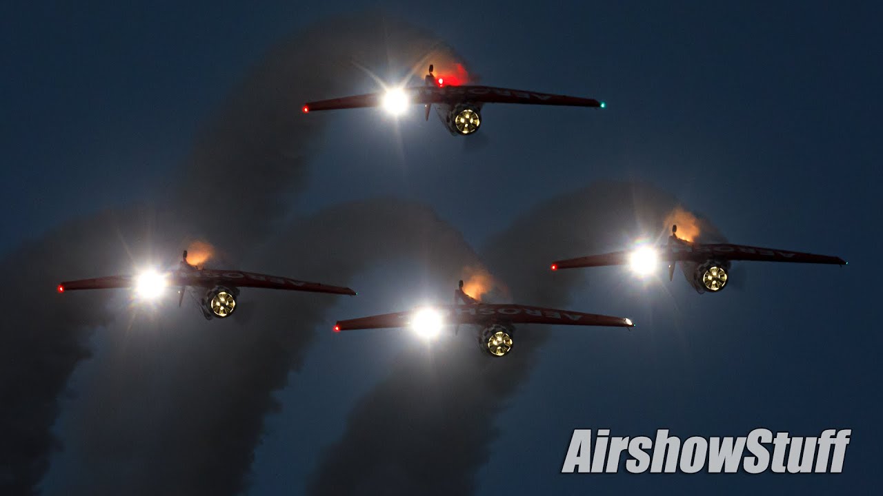 Watch 4 aircraft ignite the night with 1000+ fire bursts - "Sky on Fire"