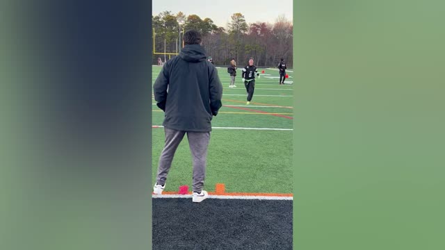 Teen Runs From Flag Football Huddle When She's Surprised By Soldier ...