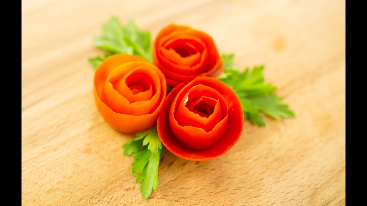 Tomato Rose Carving Made Easy