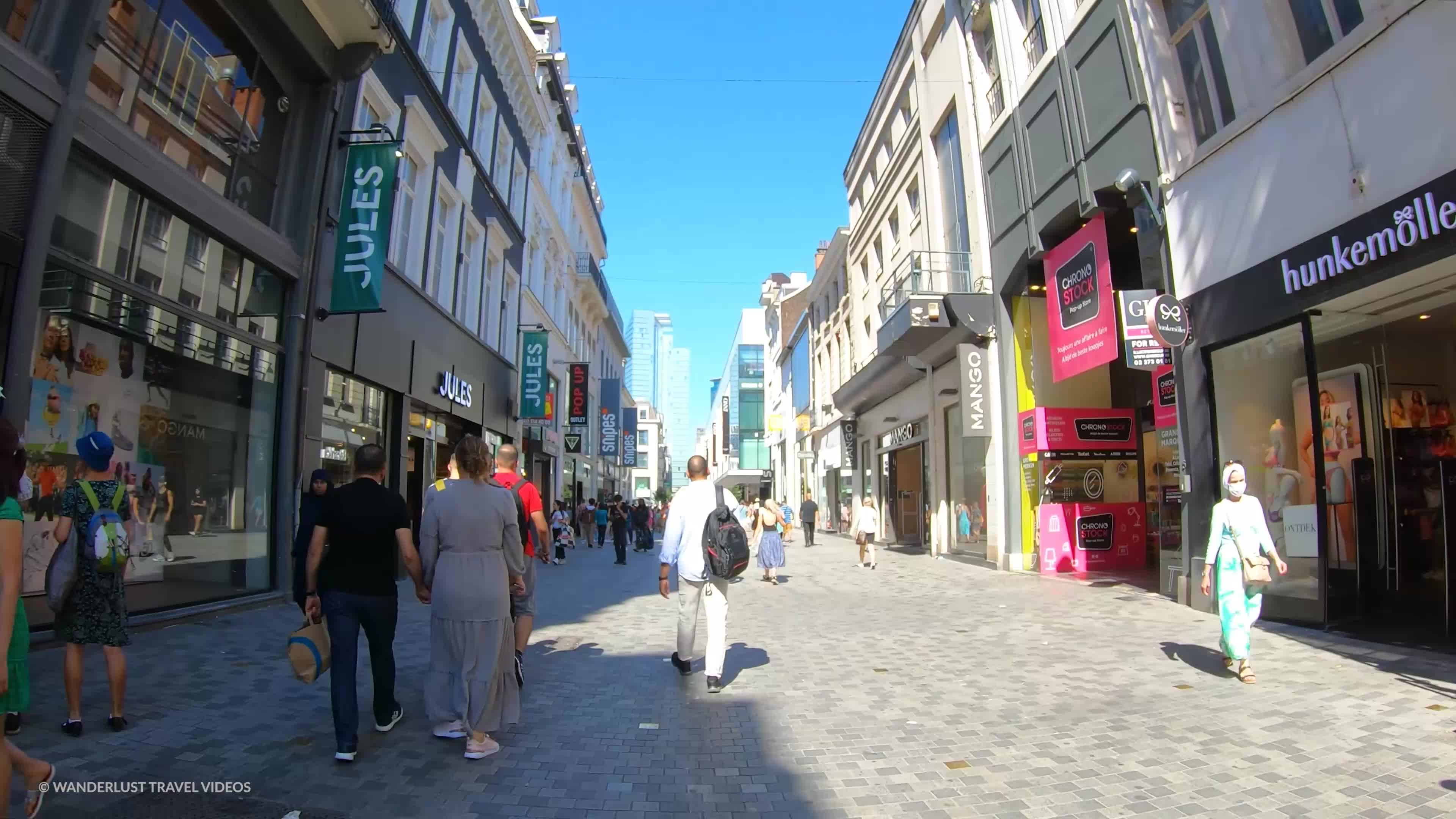 Visite à pied sur la Rue Neuve à Bruxelles, Belgique (4K)