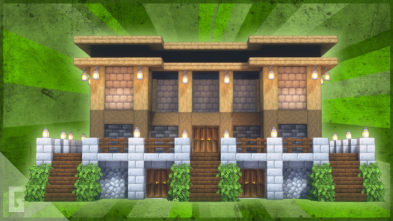 How to Build a Large Modern Wooden House Tutorial | Minecraft