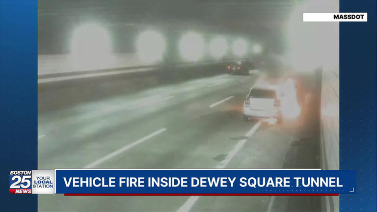 Video shows car fire that closed part of O’Neill Tunnel on Sunday