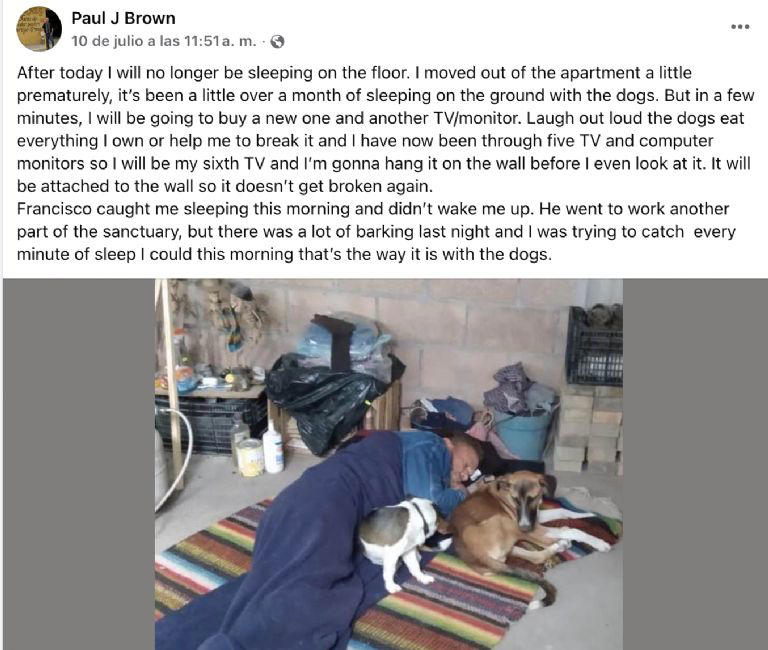 La última publicación de Paul Jonathan Brown, estadounidense que daba ...