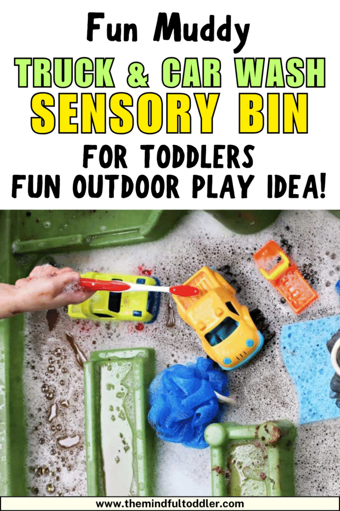 Fun Muddy Truck and Car Wash Sensory Bin for Toddlers