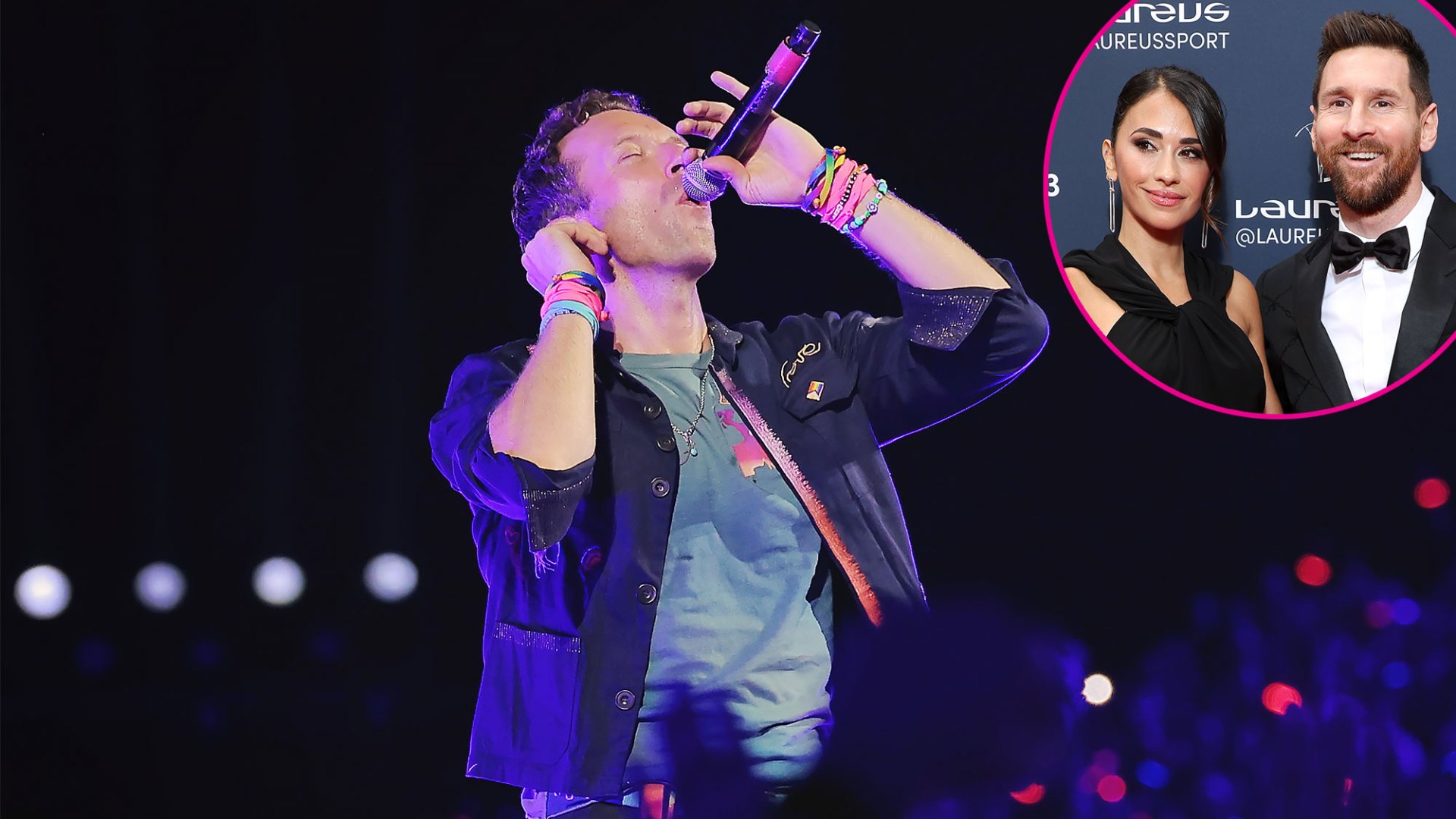 Chris Martin Sings to Lionel Messi, Wife During Latest Coldplay Kiss Cam