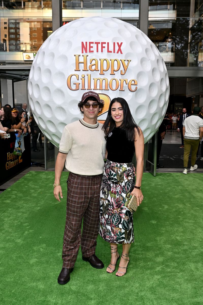 SNL's Marcello Hernández introduces girlfriend Ana Amelia Cabral during 'Happy Gilmore 2' premiere