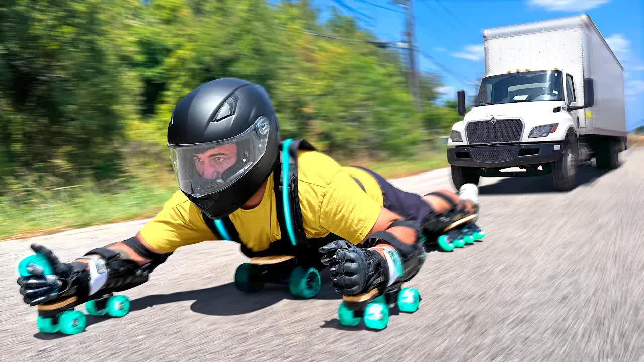 jake carlini: built an electric rollerblade suit: diy motorized skates!