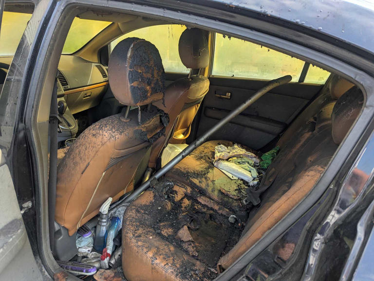 Lithium-ion battery explosion sparks car fire