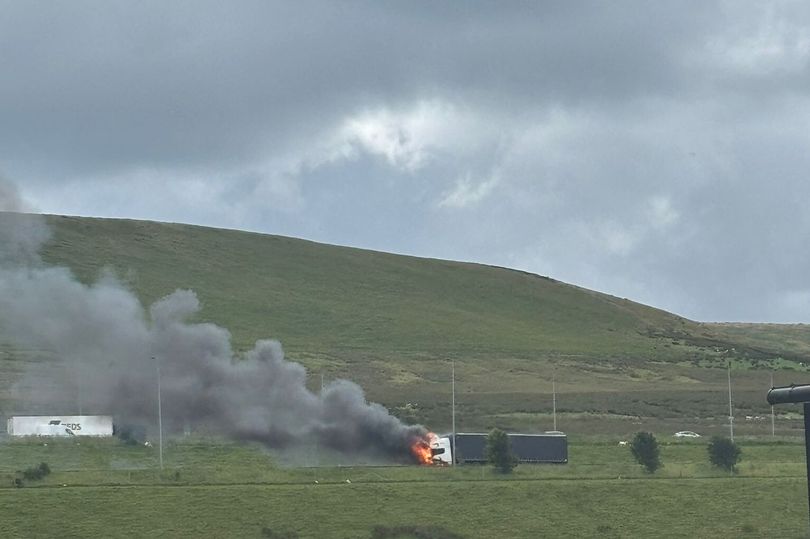M62 latest as lorry fire and spillage causes major delays